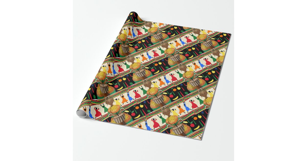 Kwanzaa African American Holiday Wrapping Paper | Zazzle