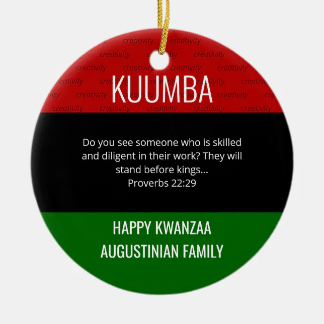 Kwanzaa KUUMBA Ceramic Ornament | Zazzle