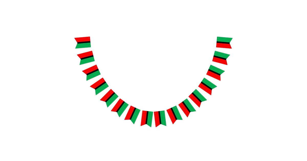 Kwanzaa Red Black Green Kinara Striped Pattern Bunting Flags | Zazzle