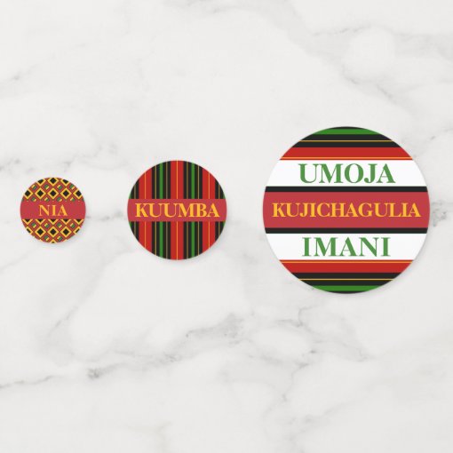 Kwanzaa Seven Principles | Nguzo Saba Holiday Confetti | Zazzle