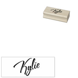 Kylie name decorative cursive font lettering rubber stamp | Zazzle