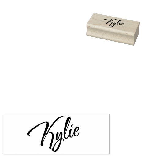 Kylie name decorative cursive font lettering rubber stamp | Zazzle