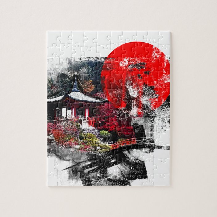 Kyoto Japan Abstract Jigsaw Puzzle | Zazzle.com