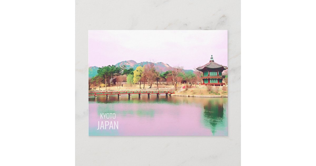 Kyoto landscape mountains shrine Japanese travel Postcard | Zazzle