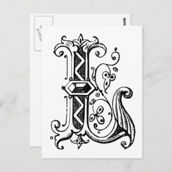 L Decorative Letter Postcard | Zazzle