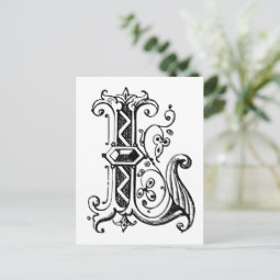 L Decorative Letter Postcard | Zazzle