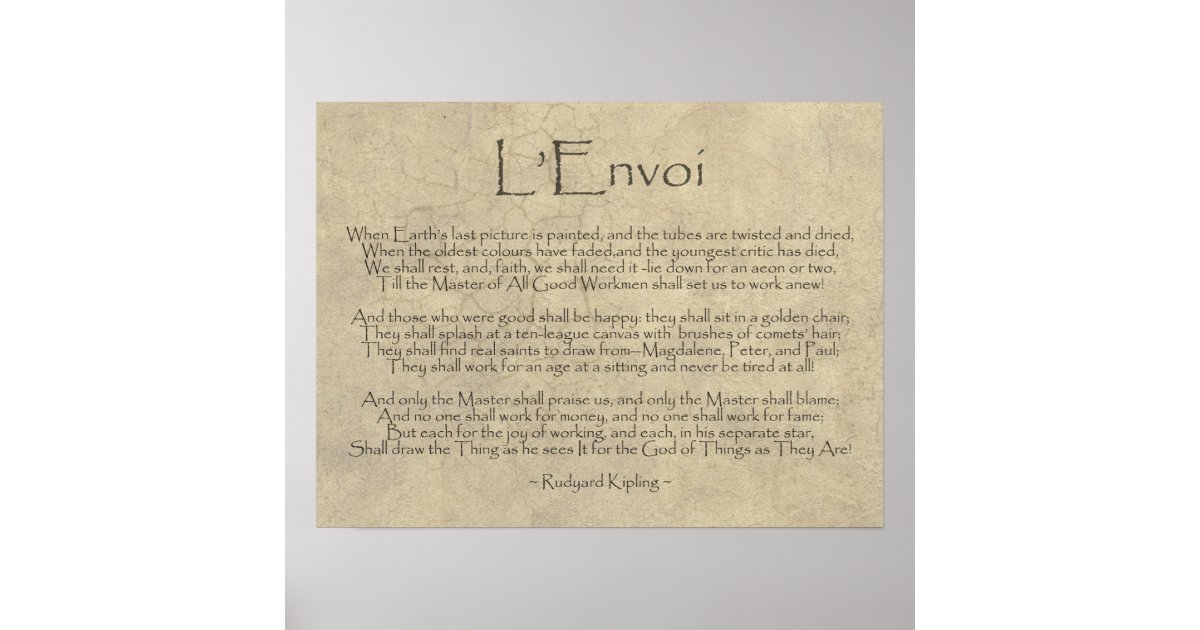 L' Envoi Poem by Rudyard Kipling Poster | Zazzle