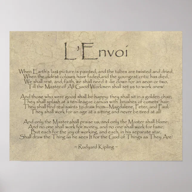 L' Envoi Poem by Rudyard Kipling Poster | Zazzle