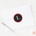 L : Initial L Letter L Red, White & Black Sticker | Zazzle
