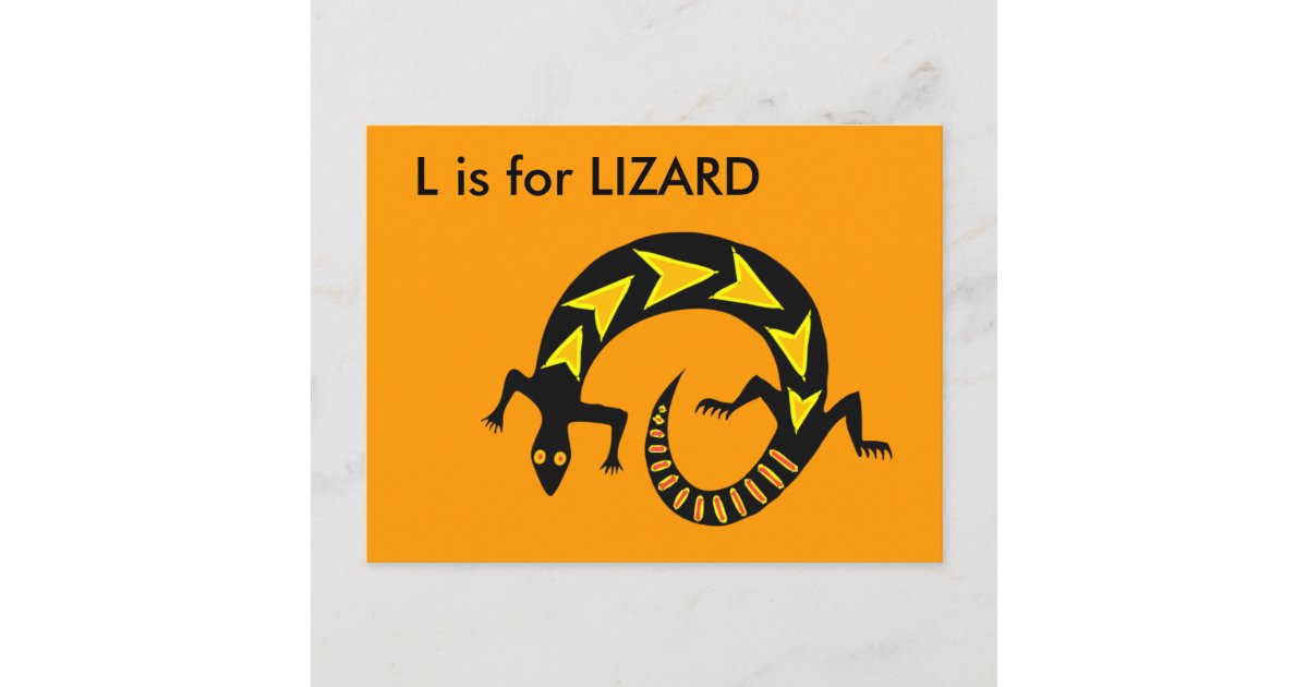 "L" is for Lizard Alphabet Flashcard Postcard | Zazzle