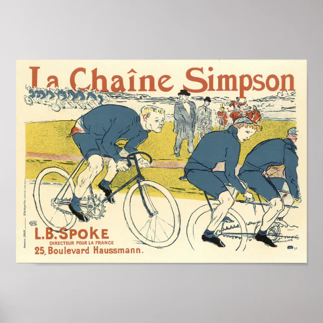 La Chaine Simpson Bicycle Vintage French Advert Poster | Zazzle