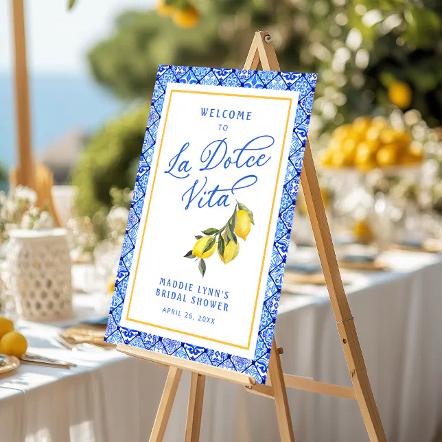 La Dolce Vita Bridal Shower Welcome Sign | Zazzle