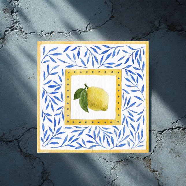"La Dolce Vita" Lemon Mediterranean Italian Design Ceramic Tile | Zazzle