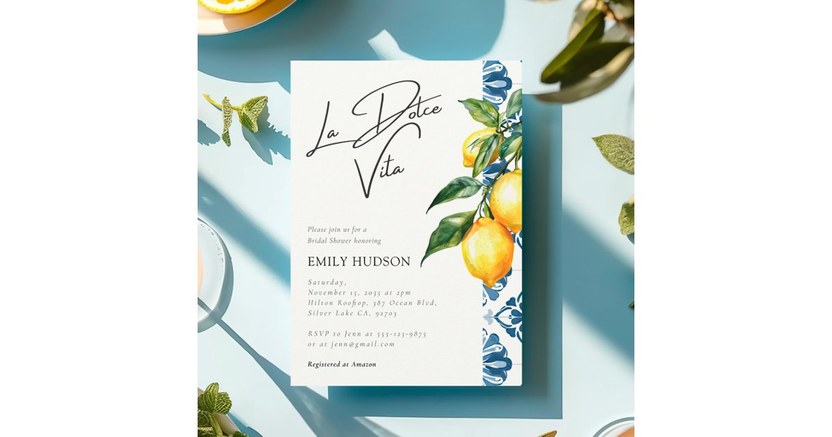 La Dolce Vita Positano Italian Bridal Shower Invitation | Zazzle