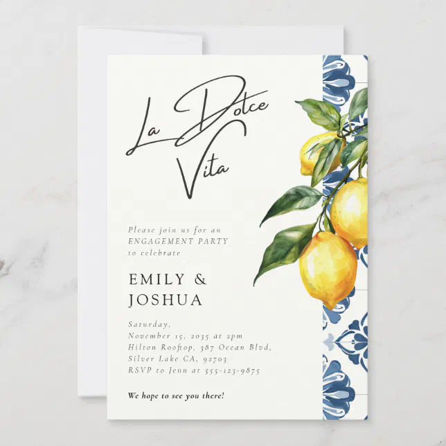 La Dolce Vita Positano Italian Engagement Party Invitation | Zazzle