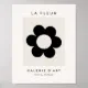 La Fleur 03 Retro Floral Black And White Flower Poster | Zazzle