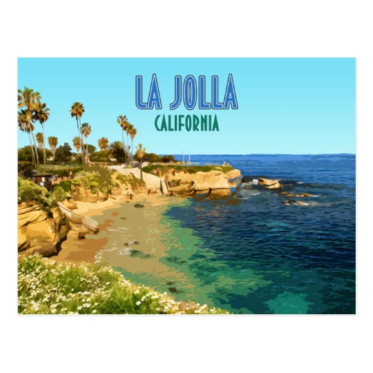 La Jolla Cove Beach San Diego California Vintage Postcard | Zazzle.com