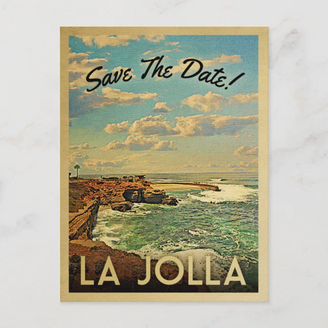 La Jolla Save The Date Vintage Postcards | Zazzle