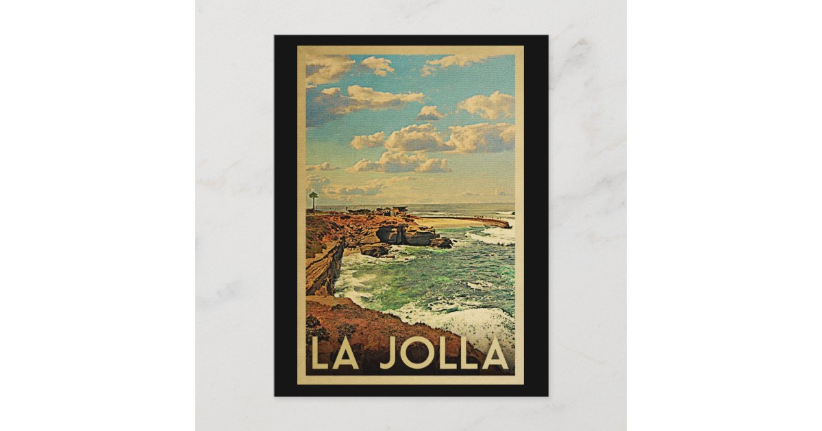 La Jolla Vintage Travel - California Coast Postcard | Zazzle