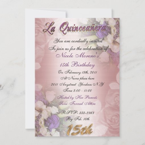 La Quinceanera 15th birthday invitation elegant | Zazzle