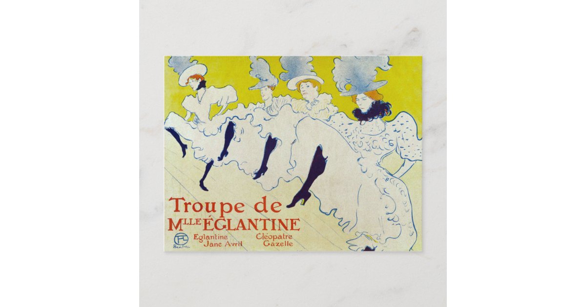 La Troupe de Mlle Eglantine by Toulouse Lautrec Postcard | Zazzle.com