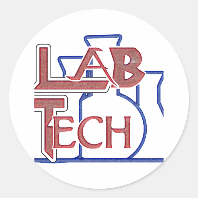 LAB BEAKER LOGO CLASSIC ROUND STICKER | Zazzle