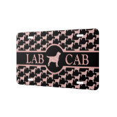 Lab Cab Pink Rose Gold Glitter - Cute Dog Labrador License Plate | Zazzle