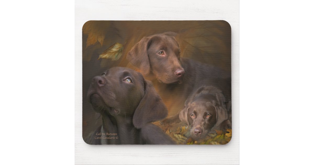 Lab In Autumn Mousepad | Zazzle