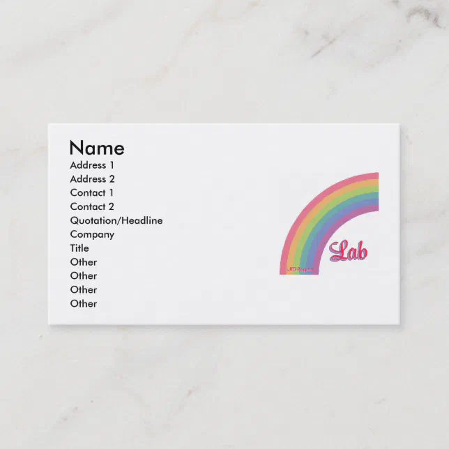 Lab Rainbow Business Card | Zazzle
