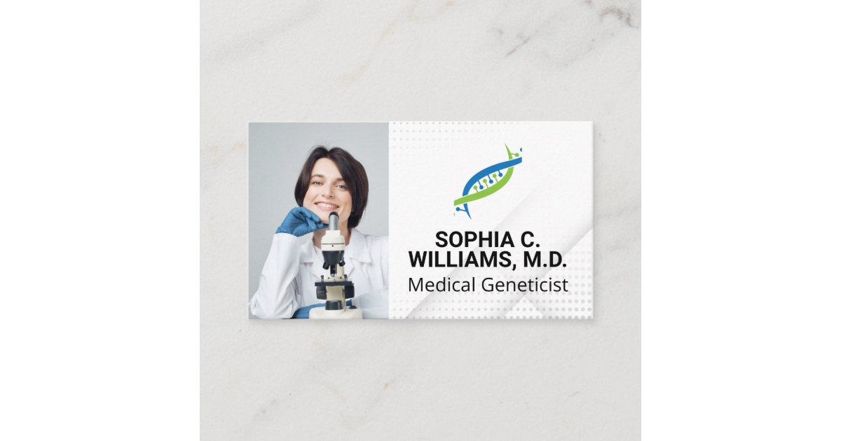 Lab Researcher | Microscope | Gene Logo Business Card | Zazzle