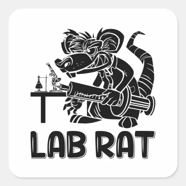Lab Tech Lab Rat Chemist Laboratory Technician Square Sticker | Zazzle