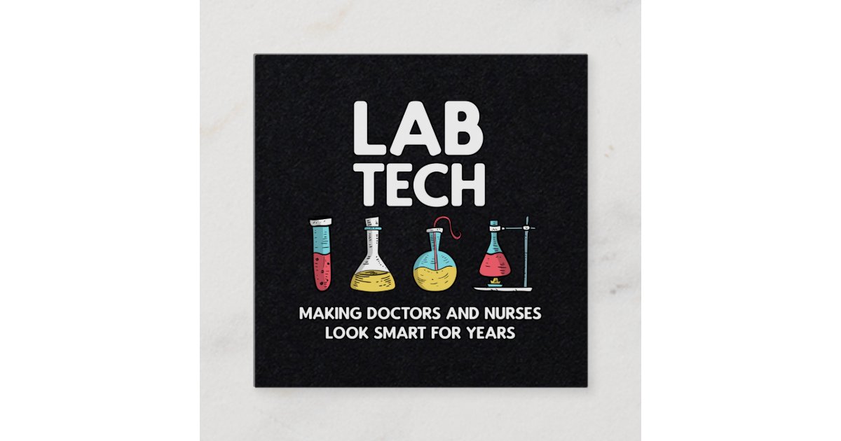 Lab Tech Laboratory Square Business Card | Zazzle