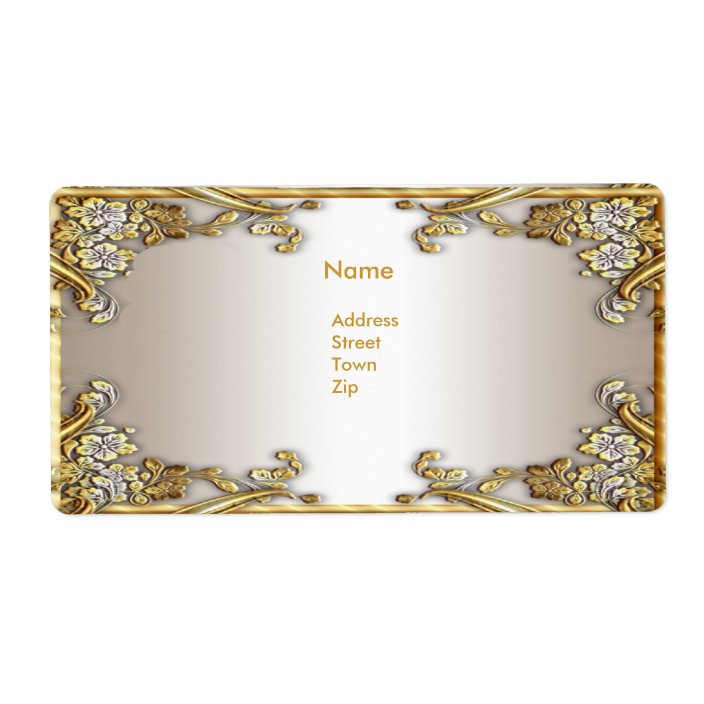Label Address Elegant Gold Cream | Zazzle.com