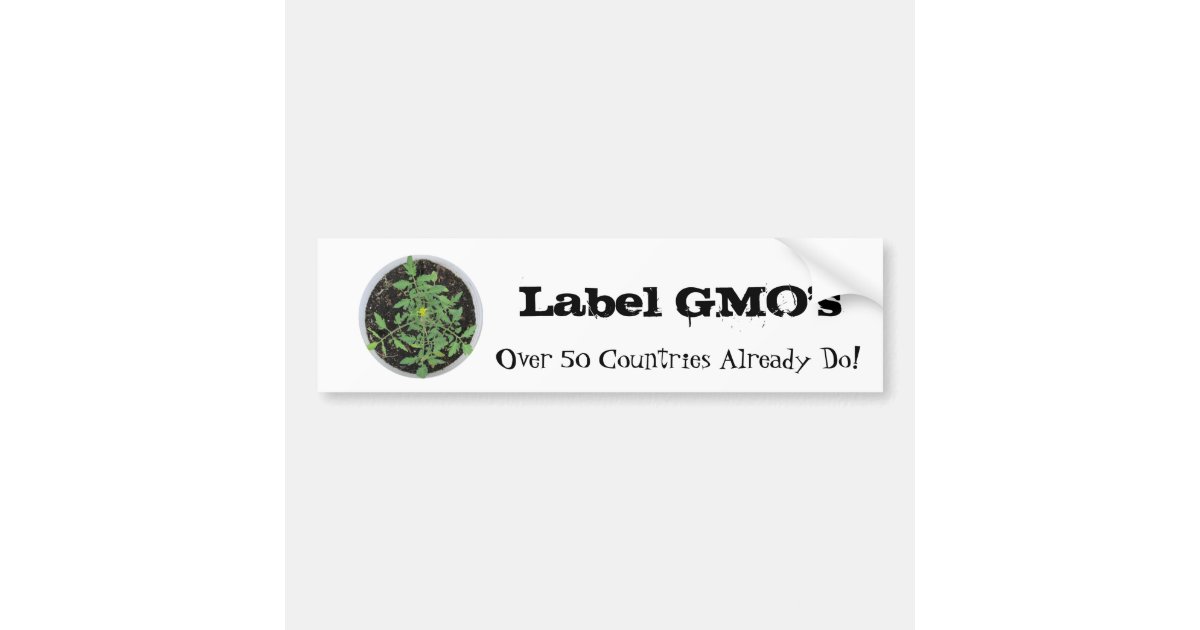 Label GMO's Tomato Plant Peace Sign Bumper Sticker | Zazzle