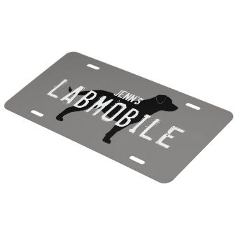 LABMOBILE Labrador Retriever Silhouette Custom License Plate | Zazzle