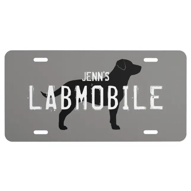LABMOBILE Labrador Retriever Silhouette Custom License Plate | Zazzle