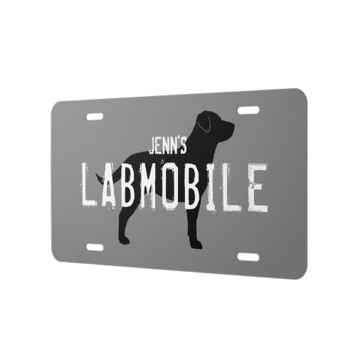 LABMOBILE Labrador Retriever Silhouette Custom License Plate | Zazzle