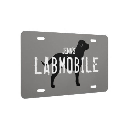 LABMOBILE Labrador Retriever Silhouette Custom License Plate | Zazzle