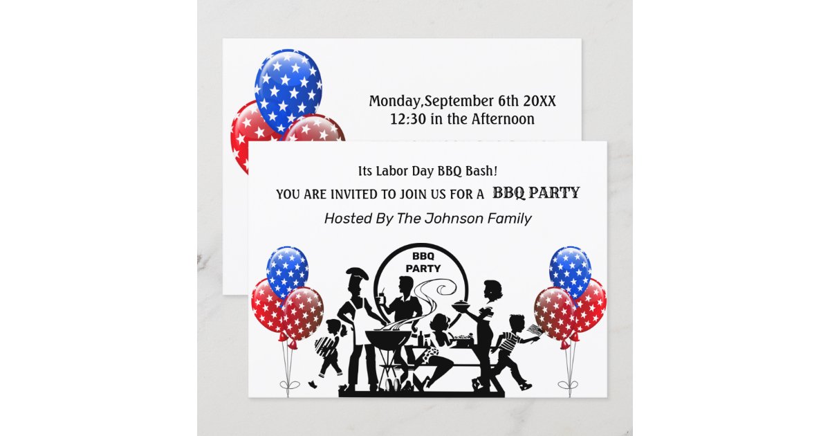 Labor Day BBQ Party Invitation | Zazzle