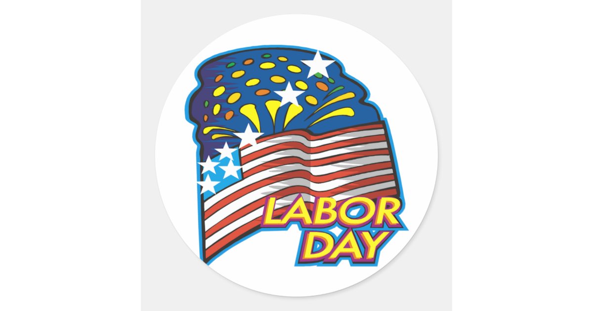 Labor Day Classic Round Sticker | Zazzle