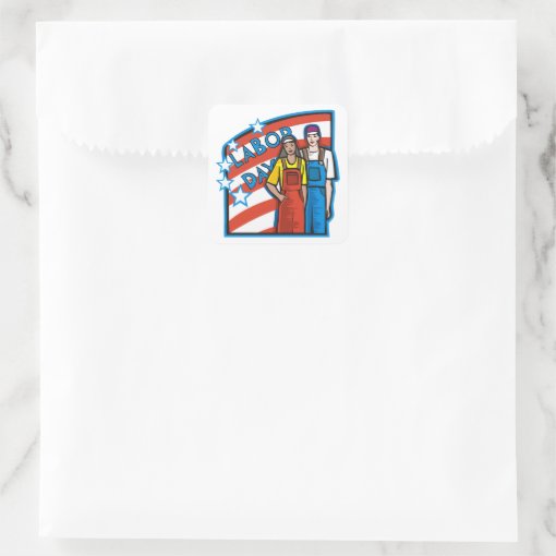 Labor Day Square Sticker | Zazzle