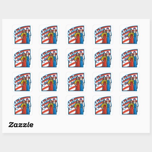 Labor Day Square Sticker | Zazzle