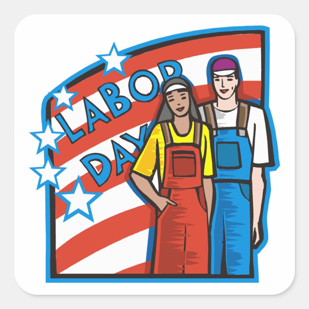 Labor Day Square Sticker | Zazzle