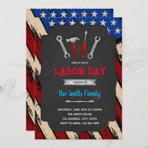 Labor day theme party invitation | Zazzle