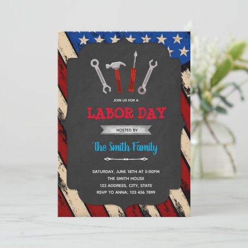 Labor day theme party invitation | Zazzle