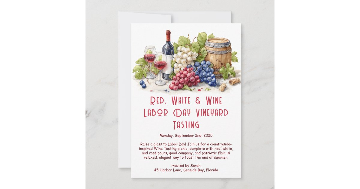 Labor Day Wine Tasting Invitation – Patriotic Vine | Zazzle