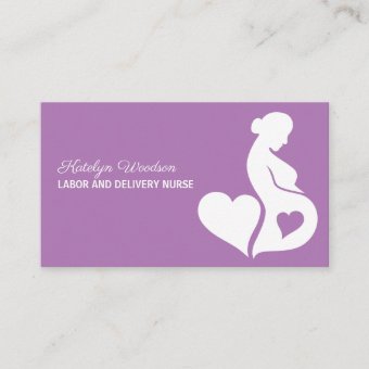 Labor Delivery Nurse Maternity Ward Pretty Purple Business Card | Zazzle