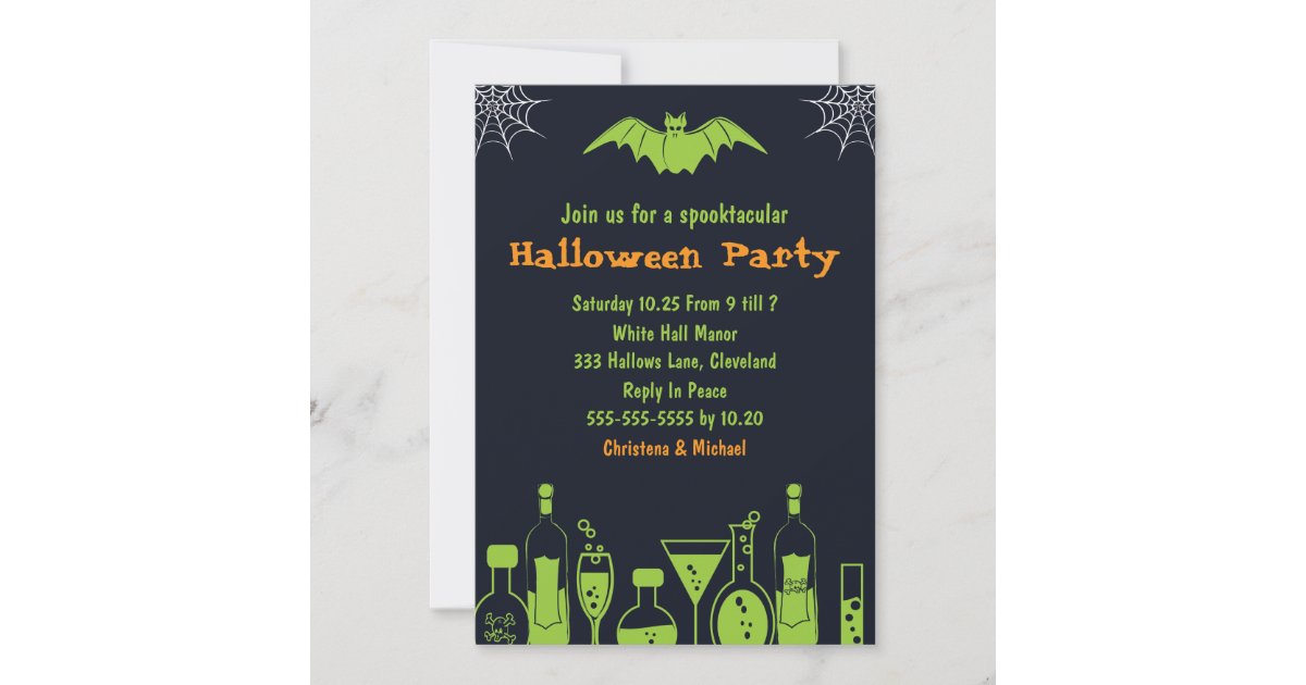 Laboratory Spooktacular Halloween Invitations | Zazzle