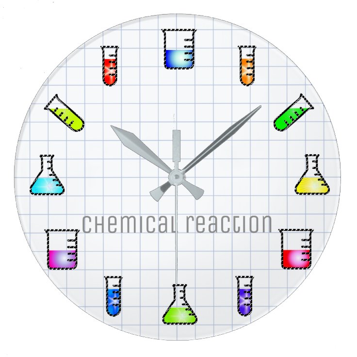 Laboratory Test Tubes Chemistry Lab Work Science Large Clock | Zazzle
