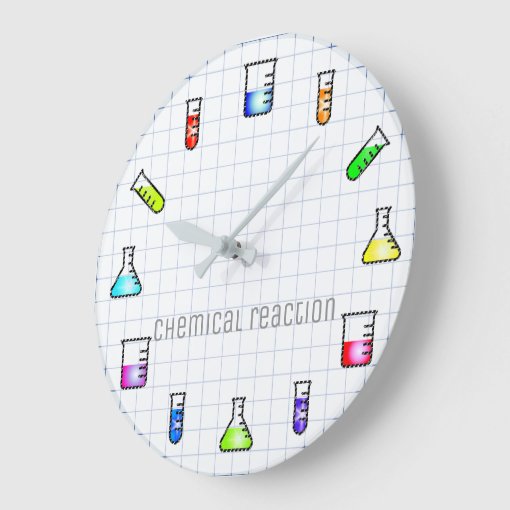 Laboratory Test Tubes Chemistry Lab Work Science Large Clock | Zazzle